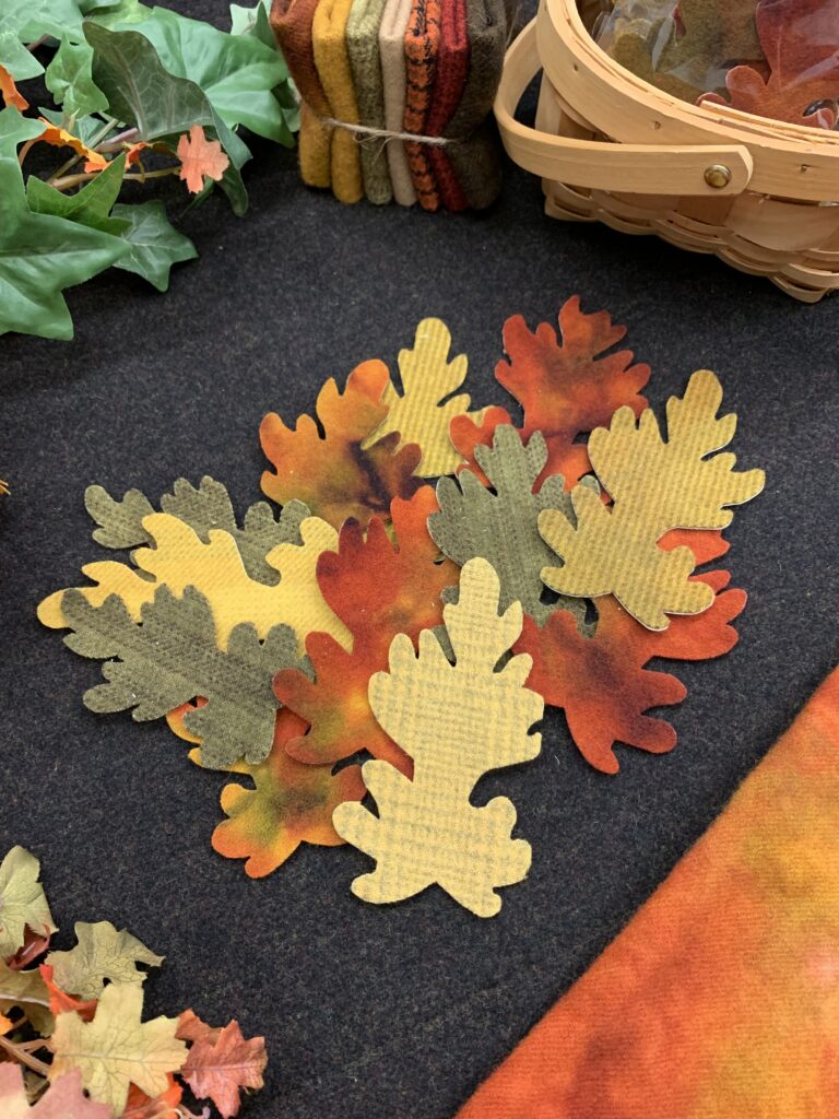 Oak Leaves Cut Outs - Hand Dyed Wool - The Woolen Needle