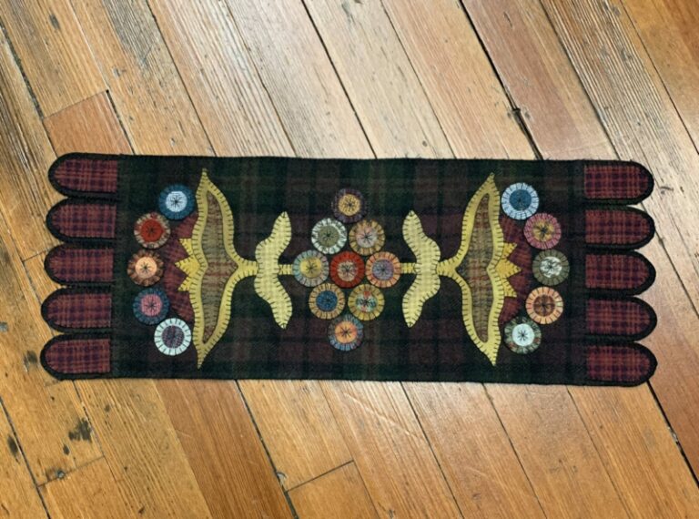 Penny Garden Sample Wool Applique Runner - The Woolen Needle
